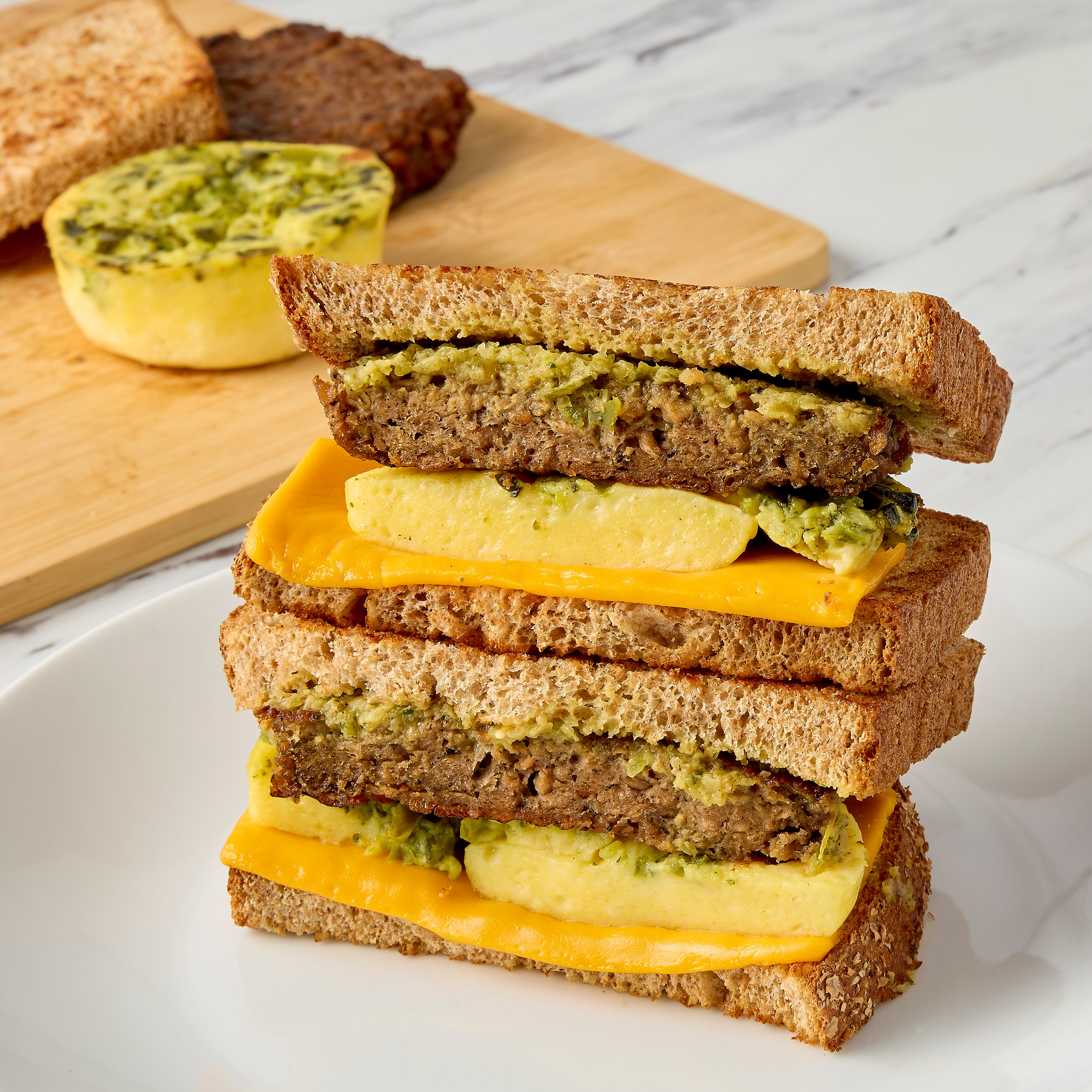 Green Chile Egg Bite Breakfast Sandwich Recipe from H-E-B